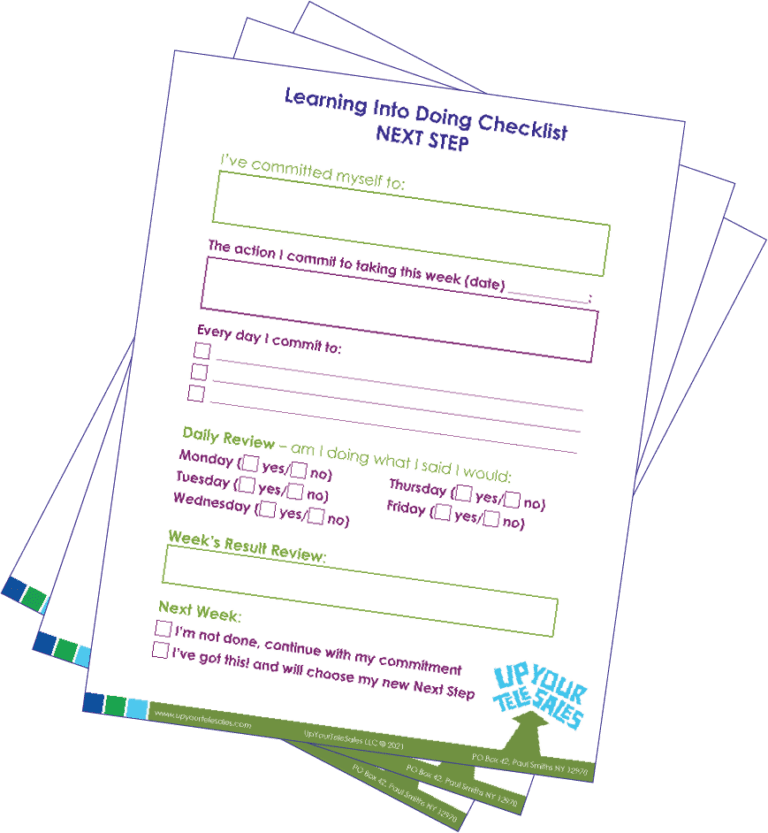 Learning Into Doing Checklist | UpYourTelesales